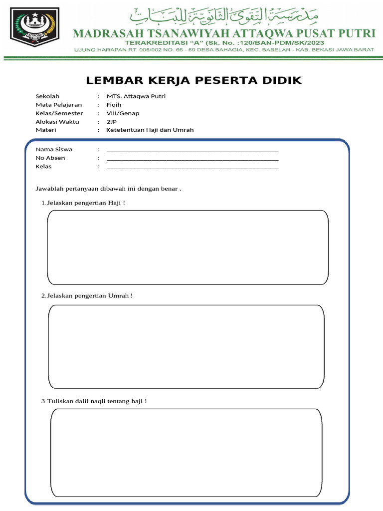 LKPD Genap (Haji Dan Umrah) | PDF