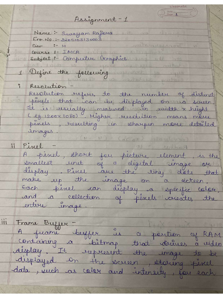 CG Assignment-1 Answer | PDF