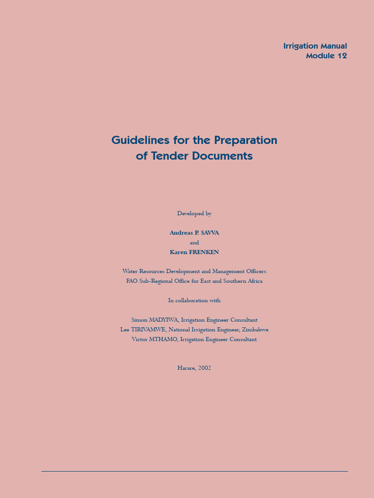 Guidelines for the Preparation of Tender Documents | PDF | Valve | Prices