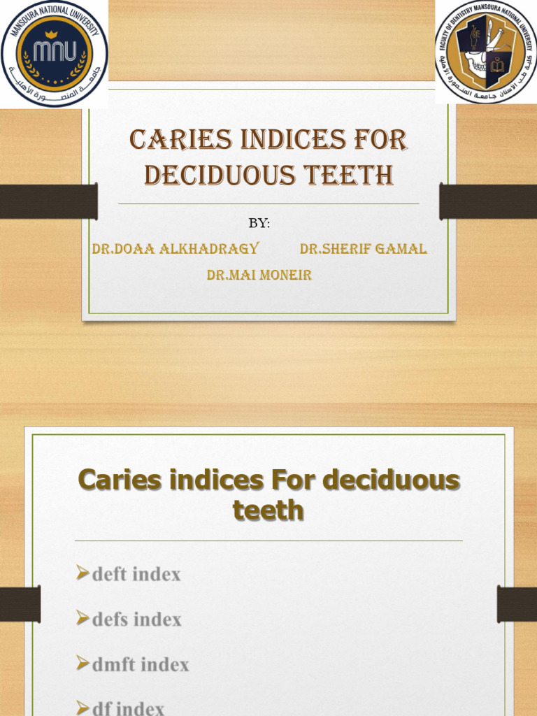3-Caries Indices For Deciduous Teeth | PDF