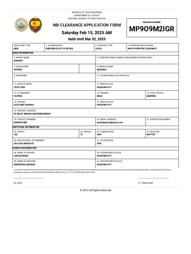 Nbi Clearance | PDF | Justice | Crime & Violence