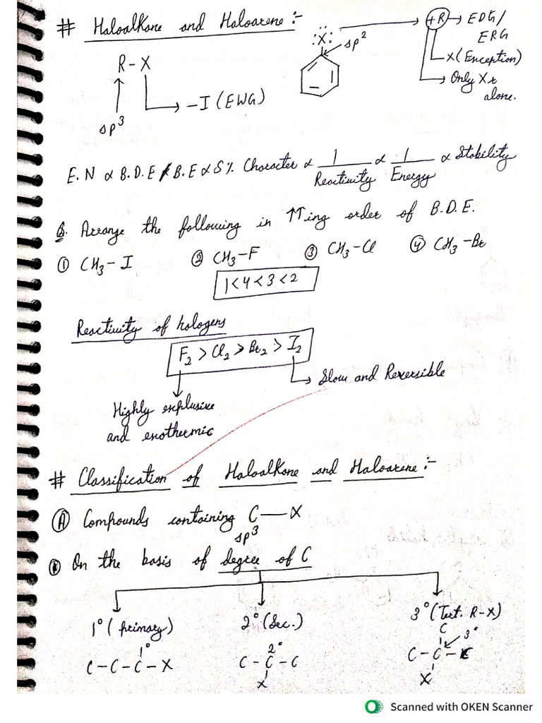 Haloalkanes and Haloarenes Class 12th | PDF