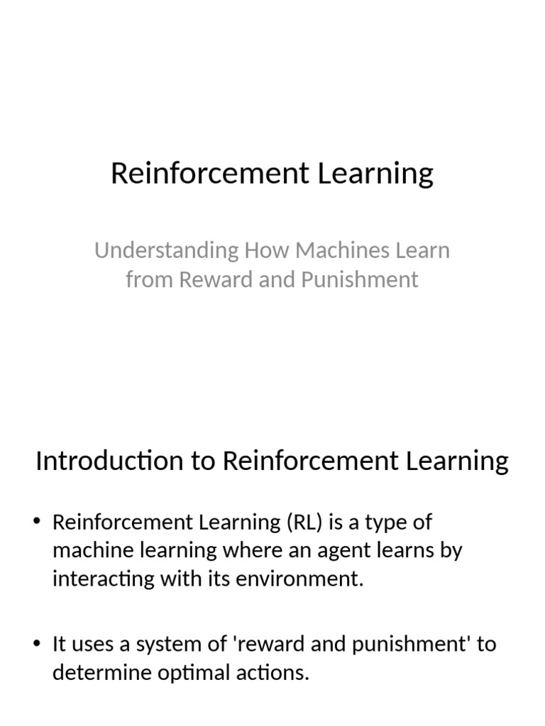 Reinforcement Learning Presentation | PDF
