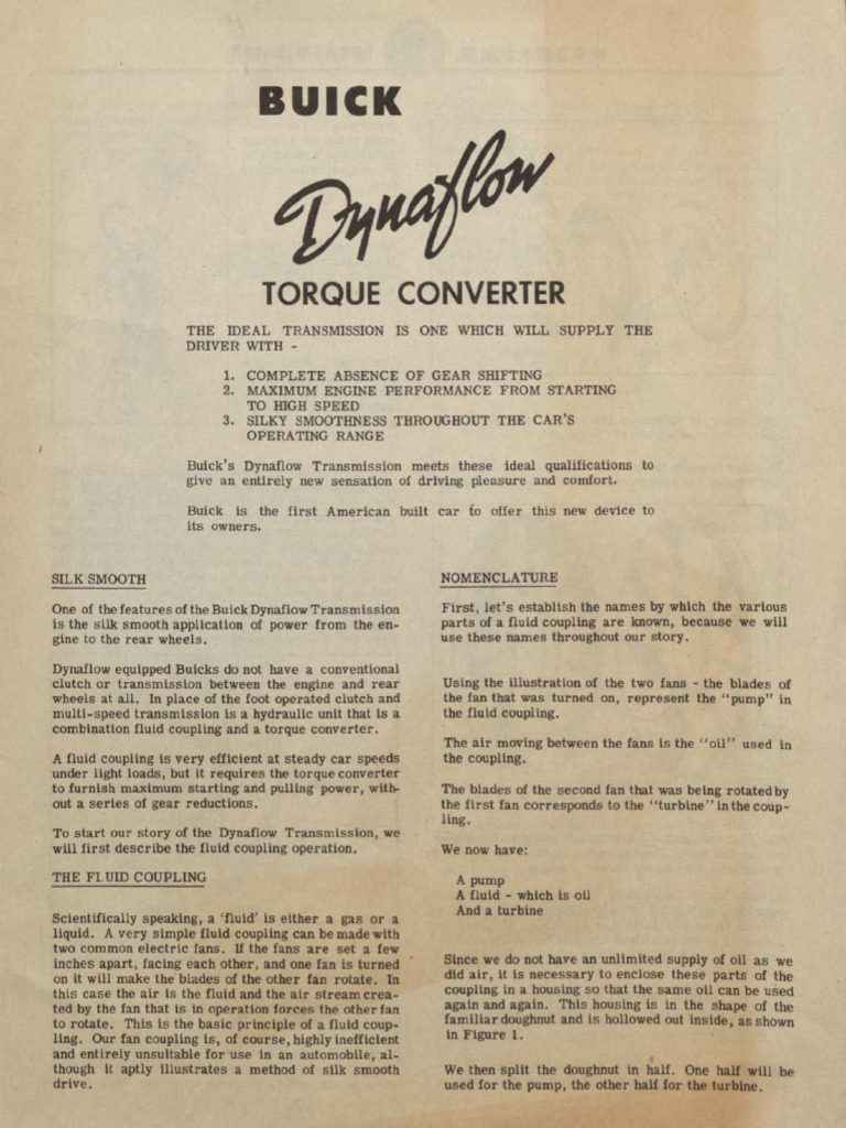 Buick Dynaflow Torque Converter | PDF
