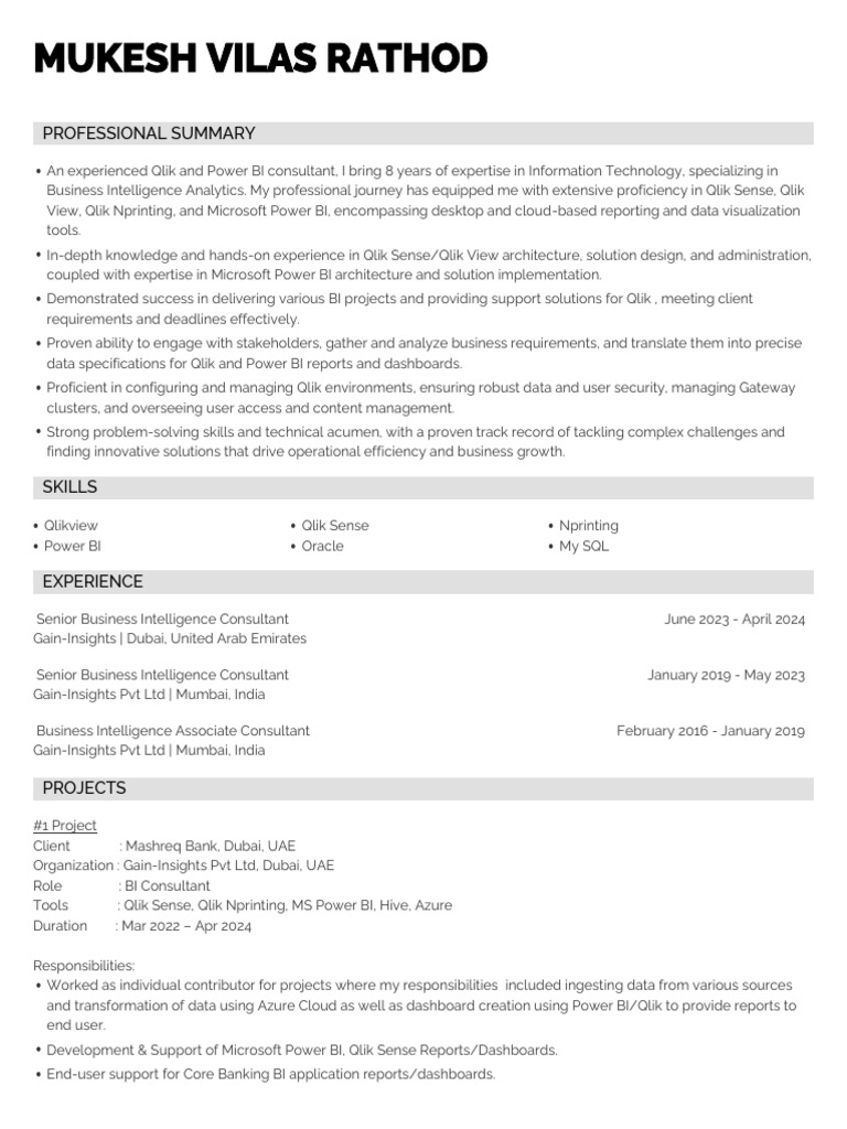Mukesh Vilas Rathod Resume v2 | PDF | Business Intelligence | Microsoft Azure