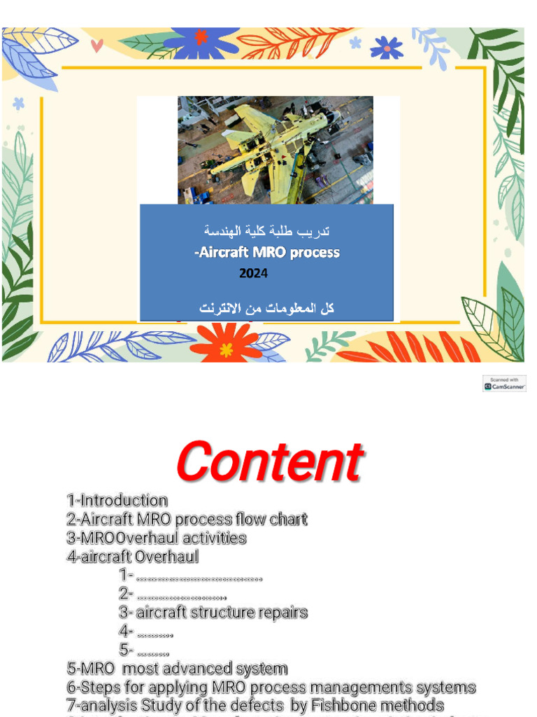 Mro Training For Eng Students Sept2024 | PDF | Six Sigma | Aircraft