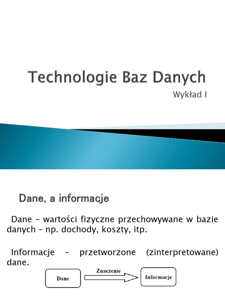 Technologie Baz Danych W IwZ | PDF