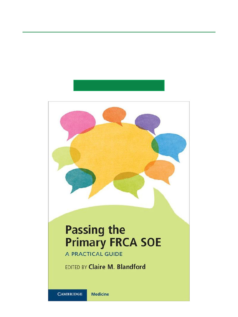 Passing The Primary FRCA SOE A Practical Guide DOCX PDF Download | PDF
