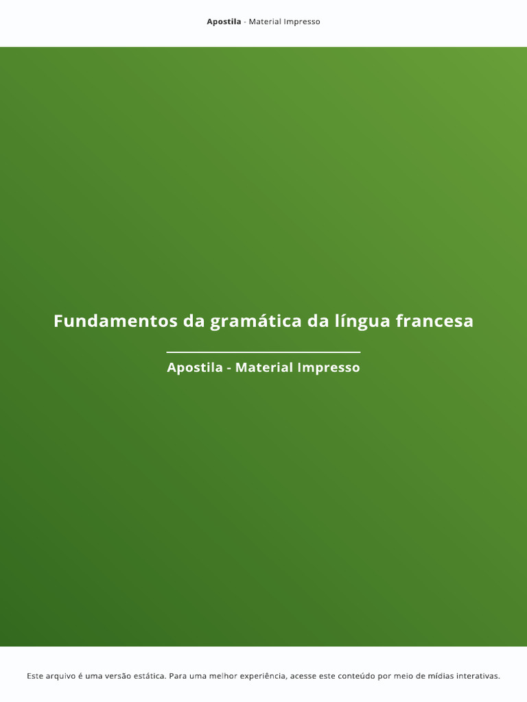 Fundamentos Da Gramática Francesa | PDF