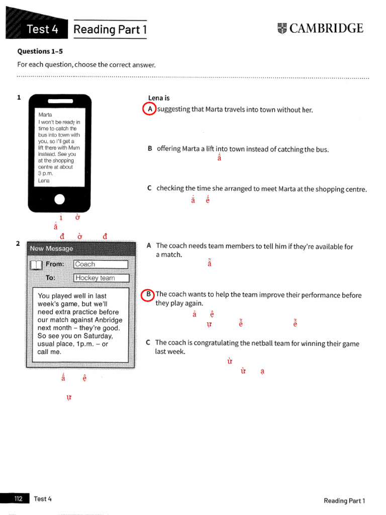 Test 4 - Reading - Key | PDF