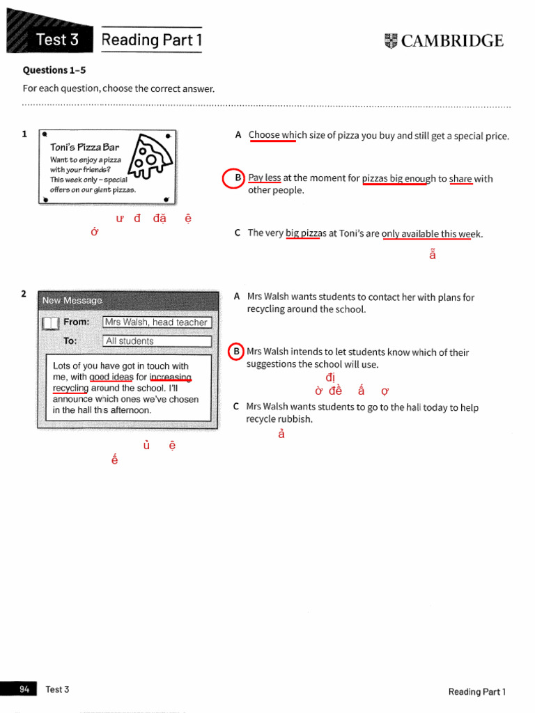 Test 3 - Reading - Key | PDF