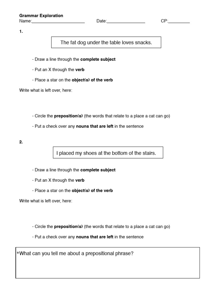 Grammar Exercises on Phrases and Clauses | PDF | Clause | Verb