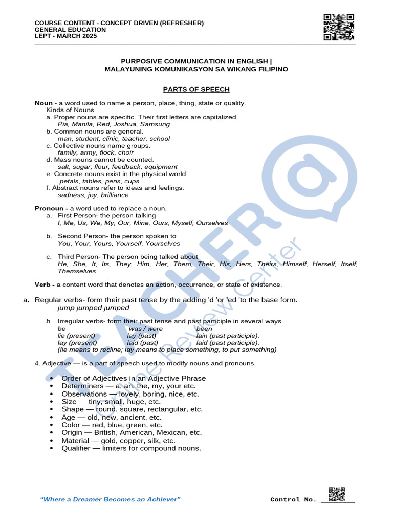 Tarc Gen Ed English and Filipino | PDF | Adverb | Adjective