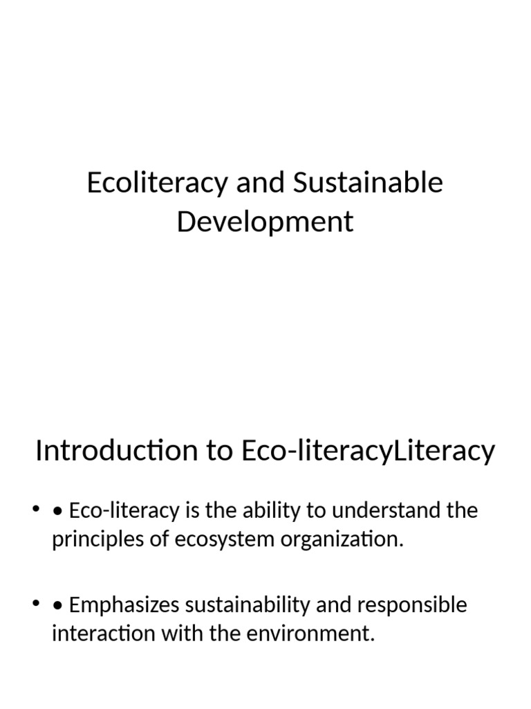 Ecoliteracy Pred Revise | PDF