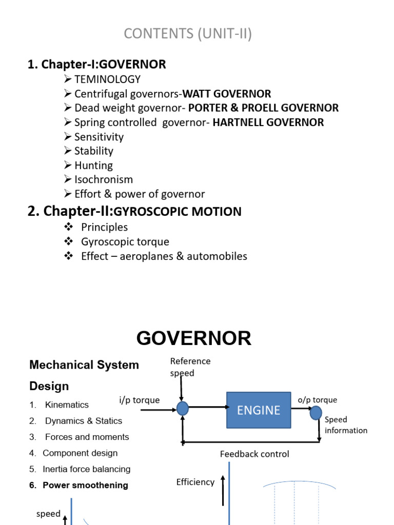 Unit-4, Governors Detail | PDF | Force | Rotation