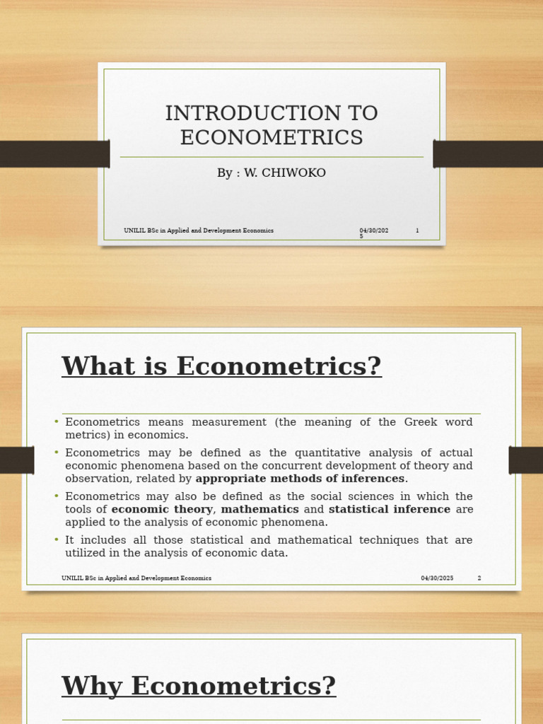 Introduction To Econometrics | PDF | Ordinary Least Squares | Linear Regression