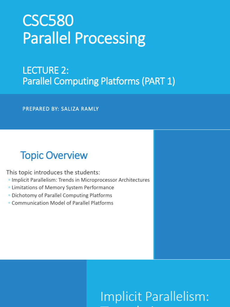 LECTURE 2 - Parallel Computing Platforms (PART 1) | PDF | Parallel Computing | Central ...