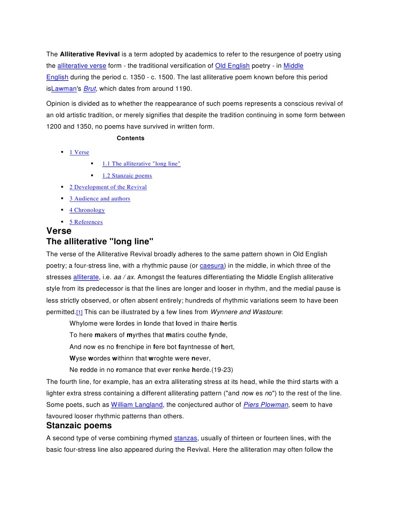 Alliterative Revival | PDF | Middle English Literature | Middle English ...