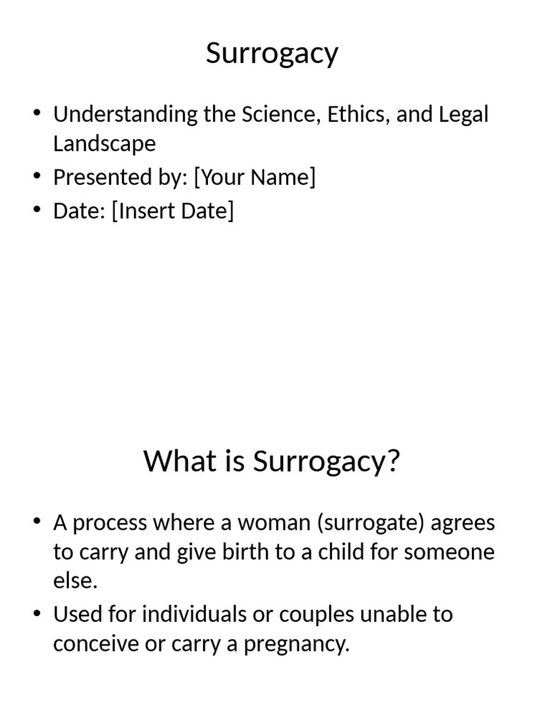 Surrogacy: Science, Ethics, and Process | PDF | Surrogacy | In Vitro ...