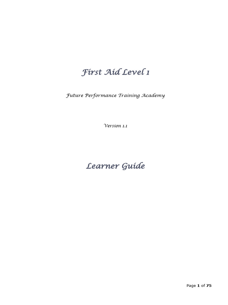 First Aid Level 1 LG | PDF | Human Body | Heart