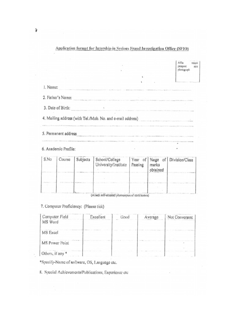 Application for SFIO | PDF