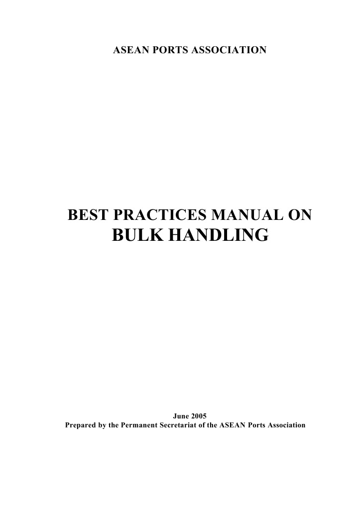 Bulk Handling Manual | PDF | Port | Ship Transport