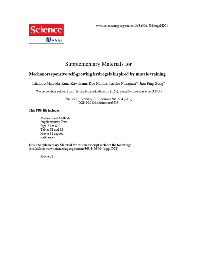 Double Network Hydrogel Supporting Info | PDF | Gel | Stress (Mechanics)
