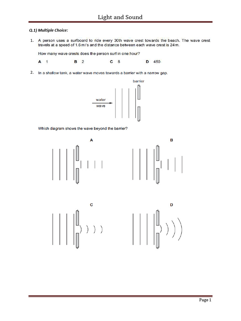 1 Light and Sound | PDF