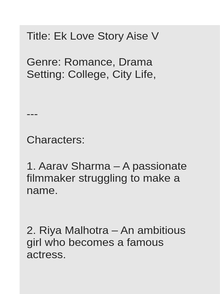 Ek LOVE Story Aise V - 250403 - 112829 | PDF
