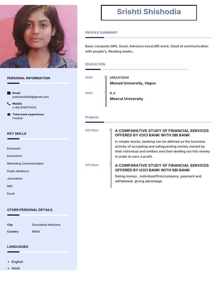 Srishti Shishodia Resume Apna | PDF