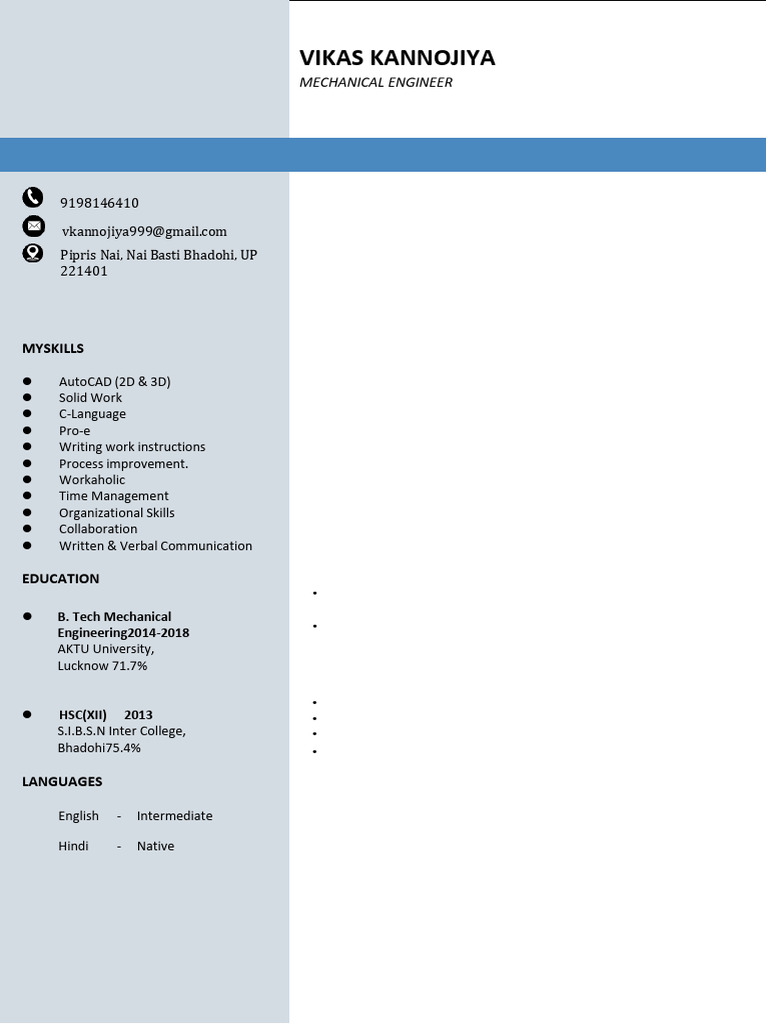 Vikas Kannojiya Resume Apna | PDF