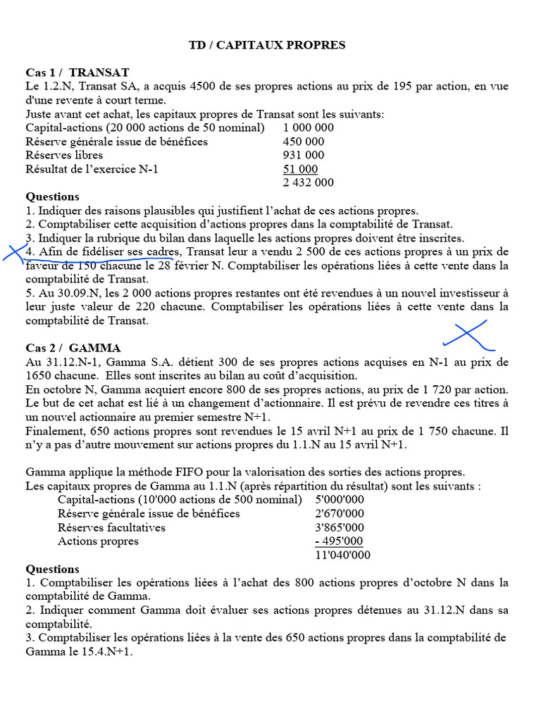 Gestion des actions propres en comptabilité | PDF | Action (Finance ...