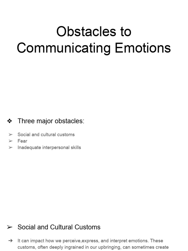 Obstacles To Communicating Emotions | PDF | Anger | Emotions