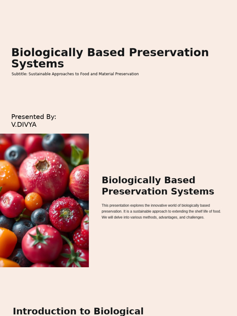 Biologically Based Food Preservation Methods | PDF | Food Preservation ...