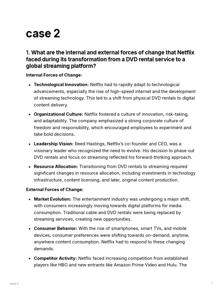 Netflix's Transformation to Streaming | PDF | Netflix | Business