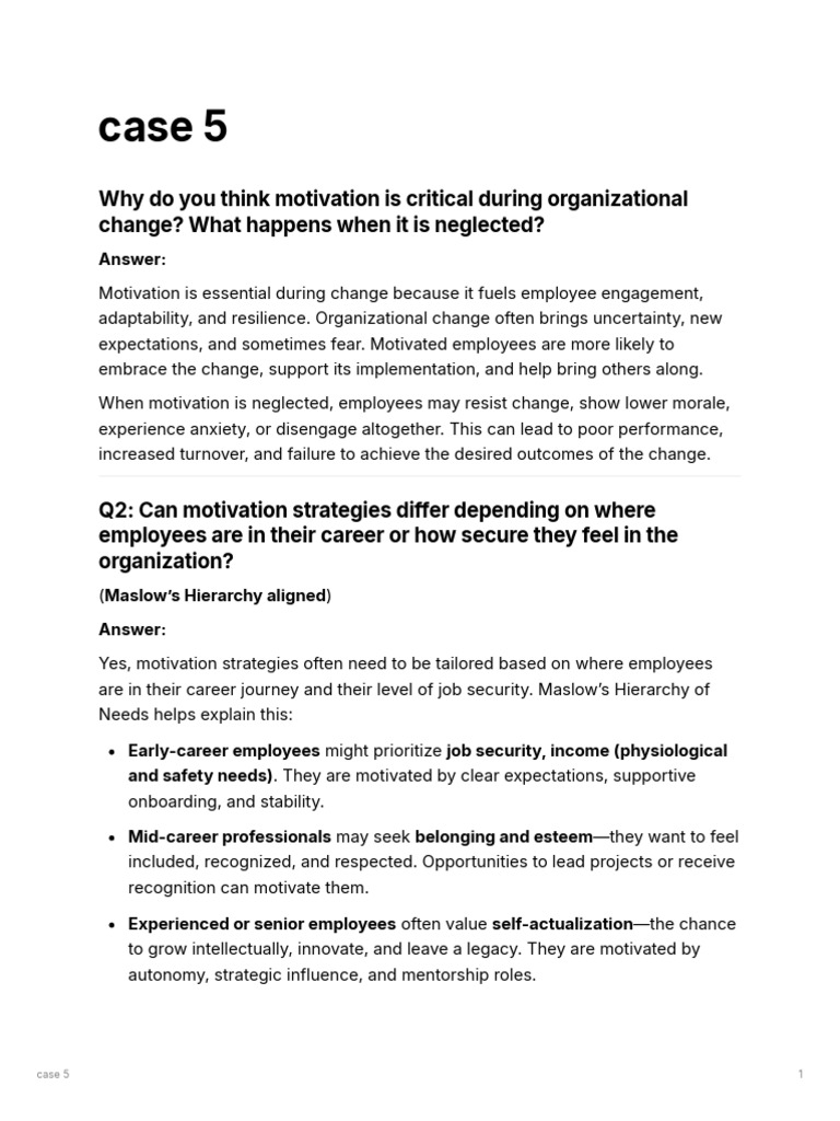 Why Do You Think Motivation Is Critical During Organizational Change ...