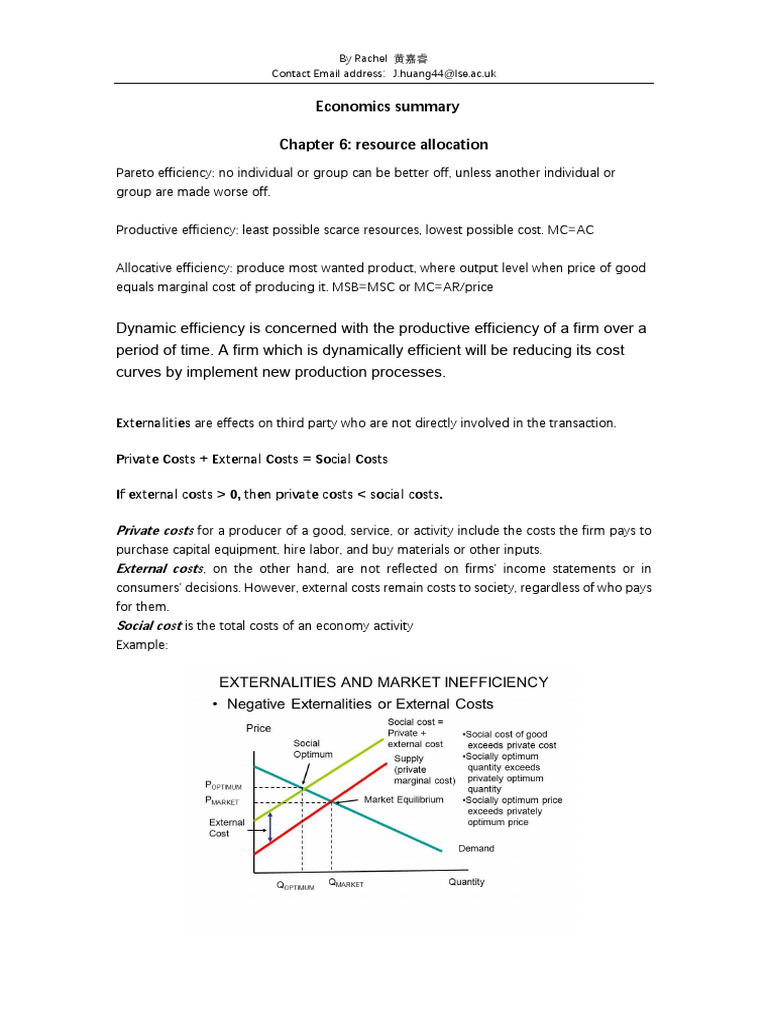 A2 Economics Summary | PDF | Externality | Business