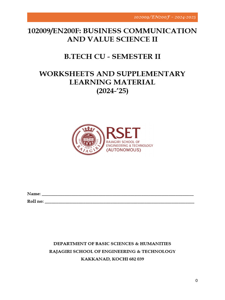 Bcvs 2 Worksheet Booklet | PDF | Teachers