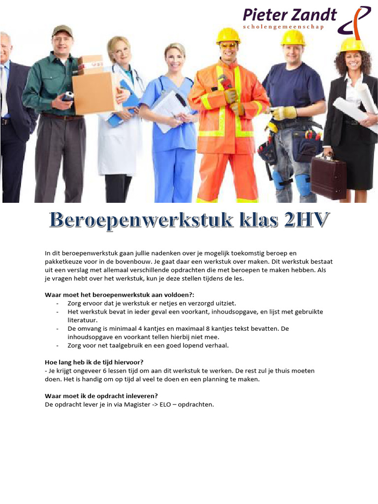 Beroepenwerkstuk 2HV - v2022 | PDF