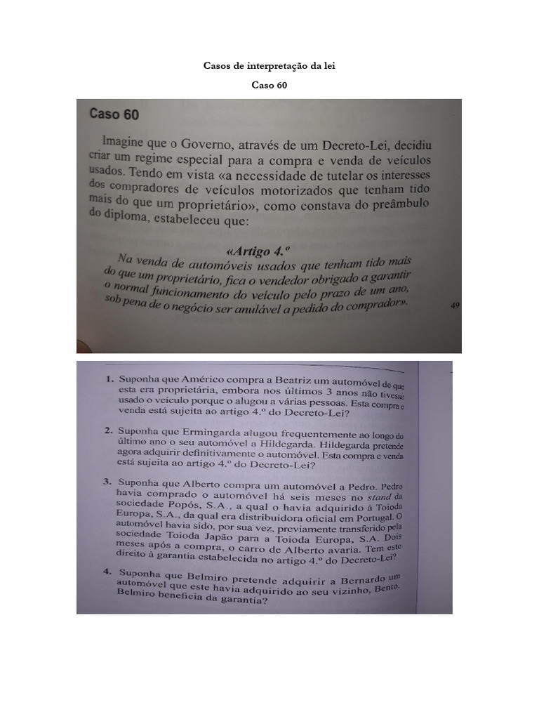 Casos de Interpretação Da Lei | PDF