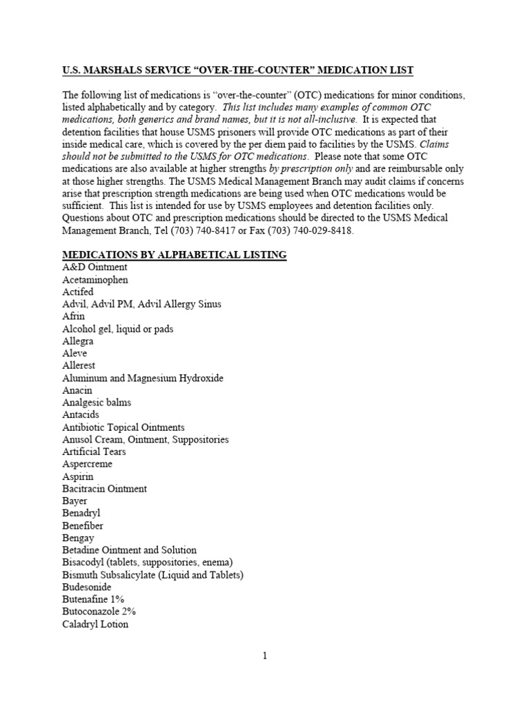 Over The Counter Medications | PDF | Topical Medication | Over The ...