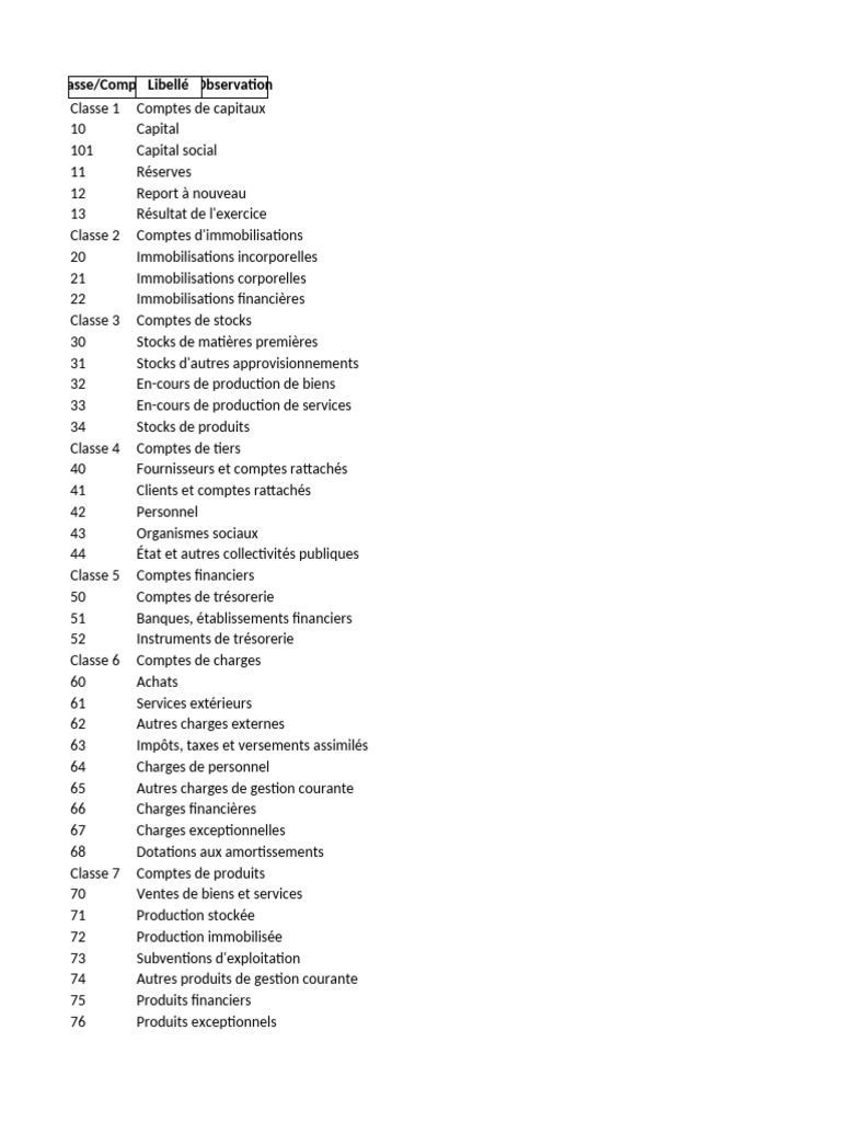 Plan Comptable OHADA Revise Complet | PDF