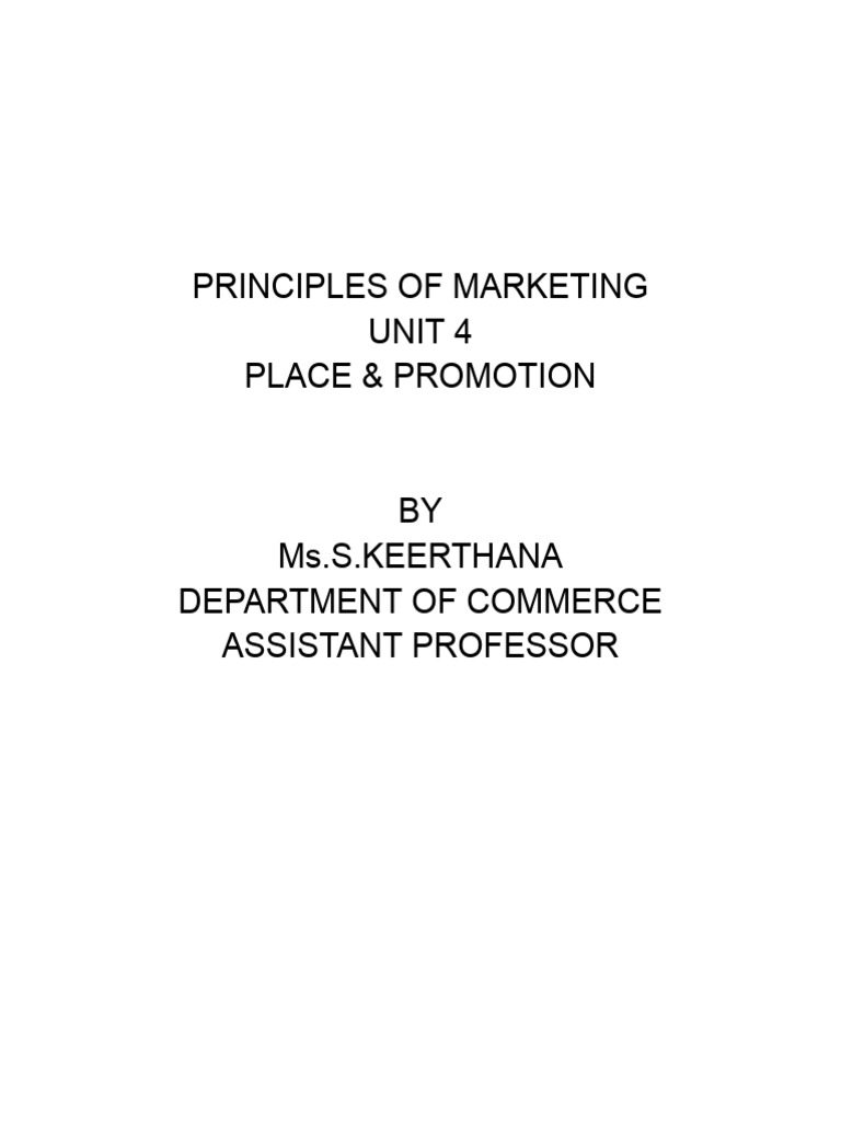 UNIT4 - Principles of Marketing | PDF | Advertising | Sales