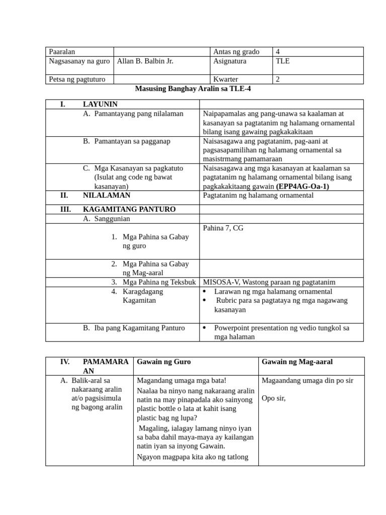 Dlp Tle Agriculture | PDF