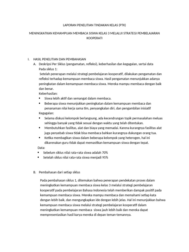 Tugas 3 Laporan penelitian PTK | PDF