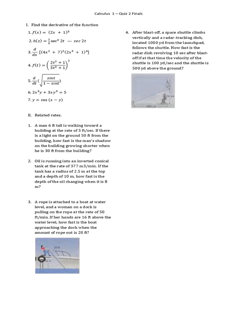 Chain Rule - Implicit - Related Rates Q2 | PDF