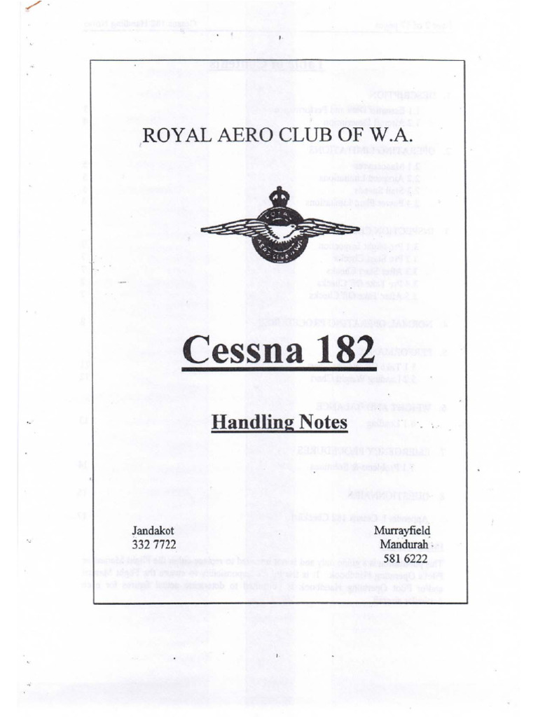 C182 Handling Notes | PDF