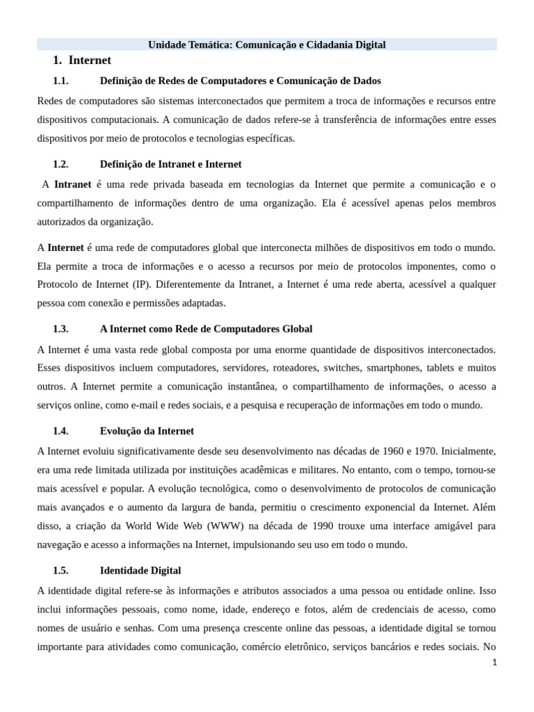 TIC - Ficha de Leitura ISSUFO - 2º e 3º Trimestre | PDF | Internet | Rede de computadores