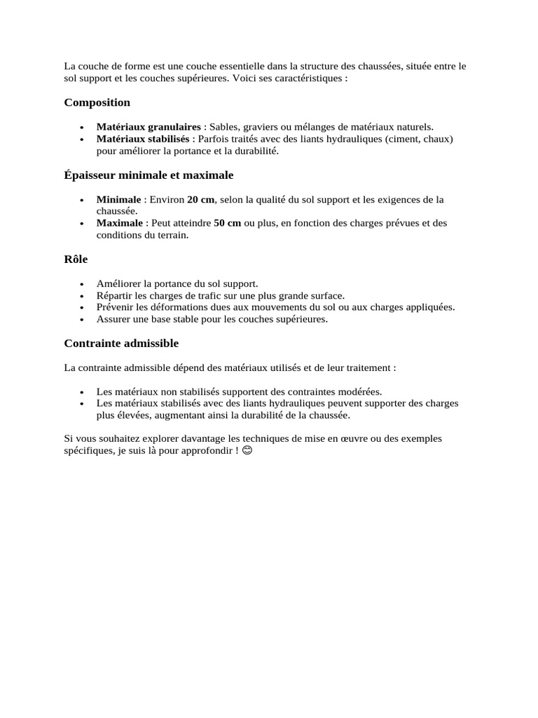 La Couche de Forme | PDF