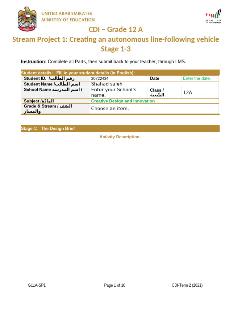 CDI-2021-T2-G12A-LMS Stream Project Stages 1-3 | PDF